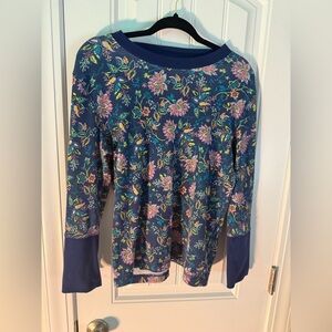 Sundance | Tops | Sundance Navy Floral Long Sleeve Top | Poshmark